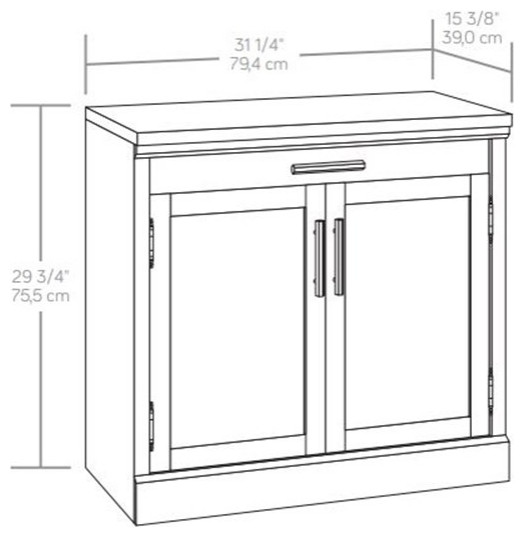 Pemberly Row Engineered Wood Library Base in Pebble Pine/Brown ...