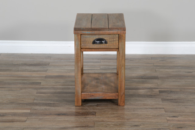 Narrow Wooden Durango Chairside Table - Transitional - Side Tables And ...
