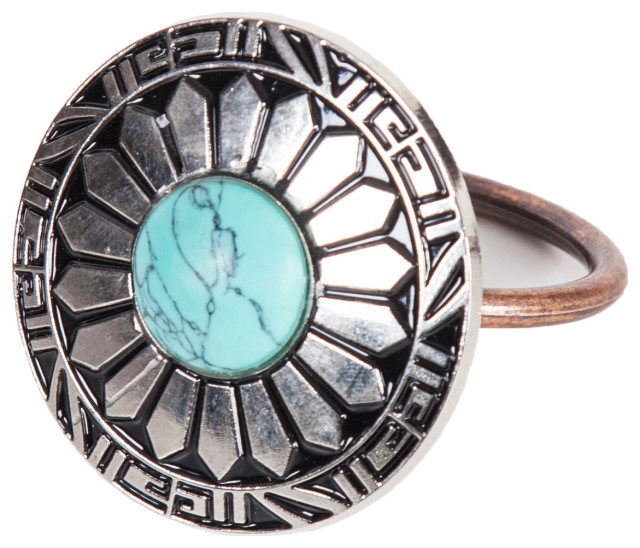 HiEnd Accents Concho Design Napkin Rings, Set of 6 - Contemporary ...