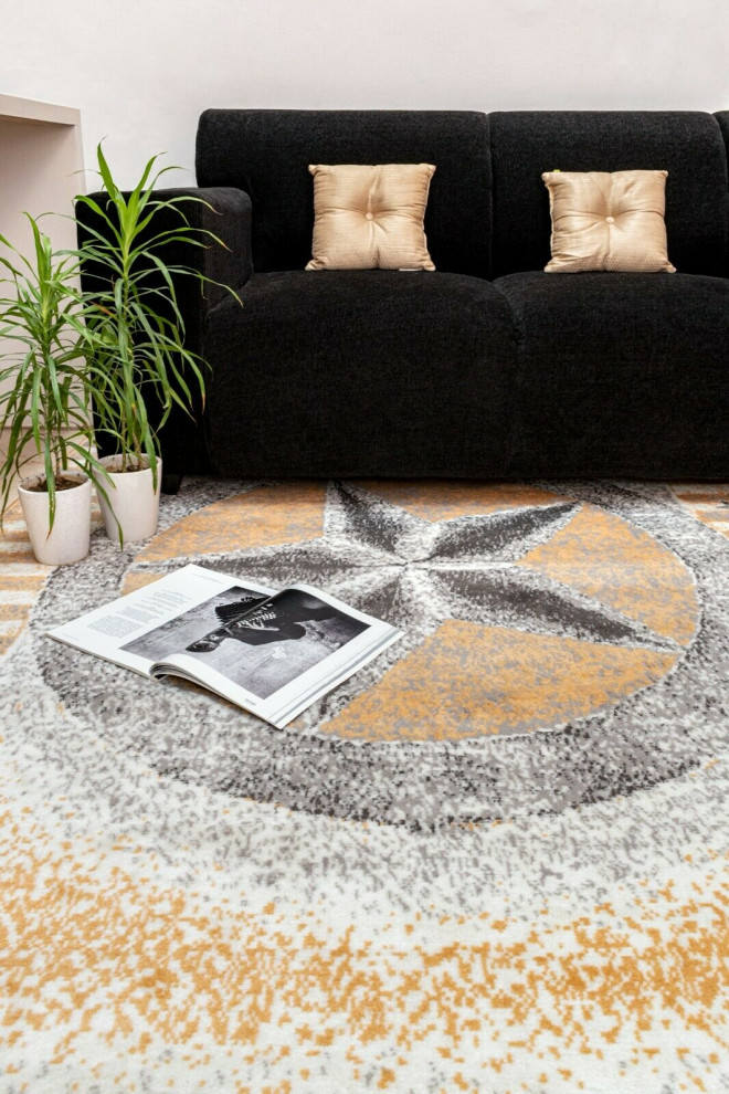 Texas Star Rug - Novelty Lone Star Rug w/ Jute Backing, 7'8"x11 ...