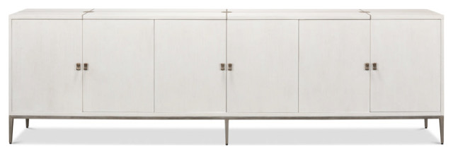 Extra Long Sideboard Buffet Barton Cabinet Working White - Transitional ...