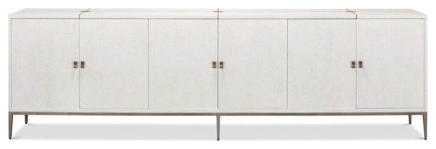 Extra Long Sideboard Buffet Barton Cabinet Working White - Transitional ...