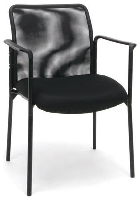 Essentials by OFM ESS-8010 Mesh Back Upholstered Side Chair with Arms ...