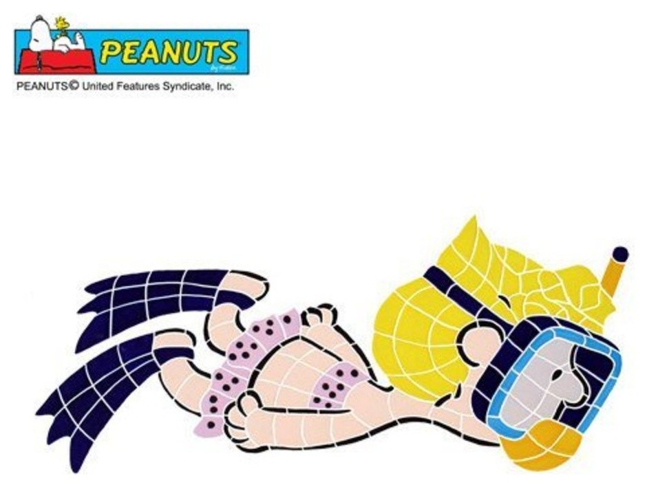 Snorkeling Sally Ceramic Swimming Pool Mosaic 17x36 Beach Style