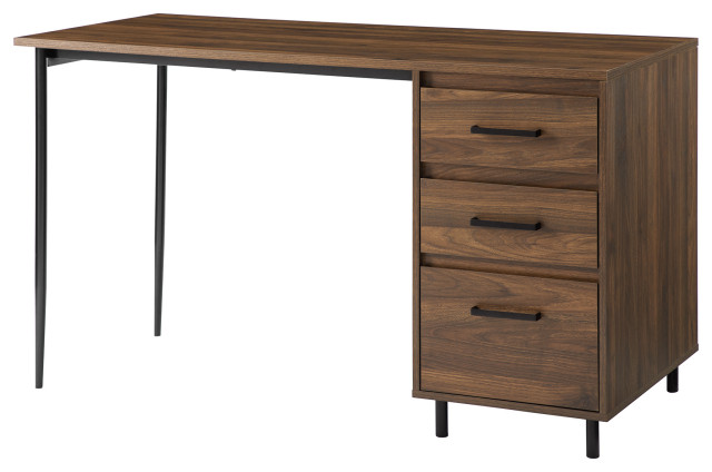 Ingrid 52" 3 Drawer Desk - Industrial - Desks And Hutches - by Walker ...