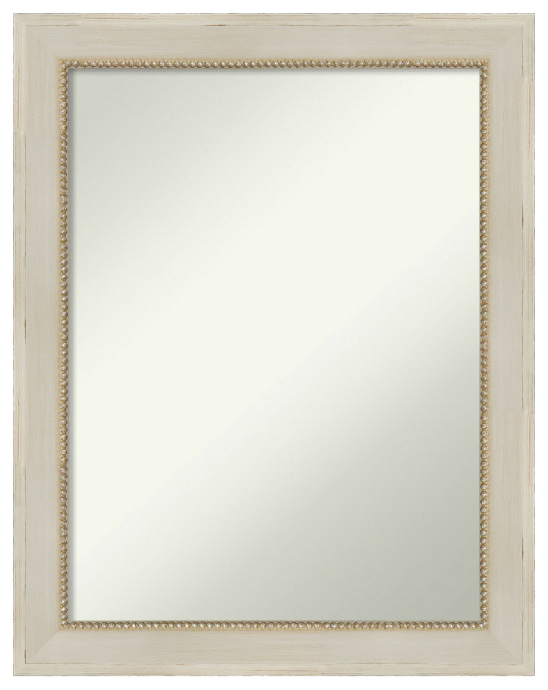 Parthenon Cream Non-Beveled Wood Wall Mirror - French Country - Wall ...