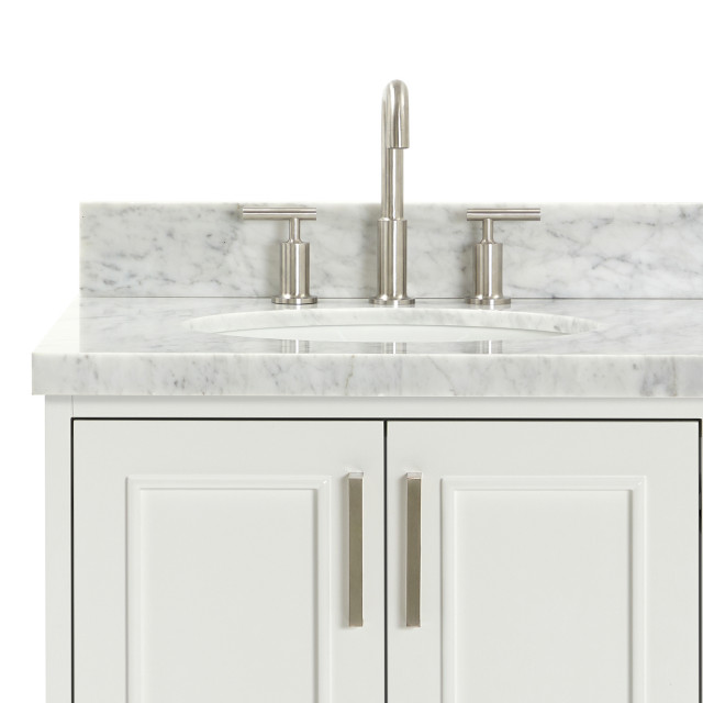 Ariel Stafford 37" Single Left Offset Oval Sink Bathroom Vanity ...