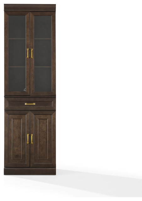Stanton Glass Door Kitchen Storage Pantry Cabinet - Transitional ...