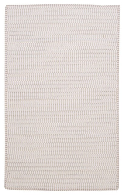 Ticking Stripe Rug, Canvas, 4' Square, 4' Square - Farmhouse - Area ...