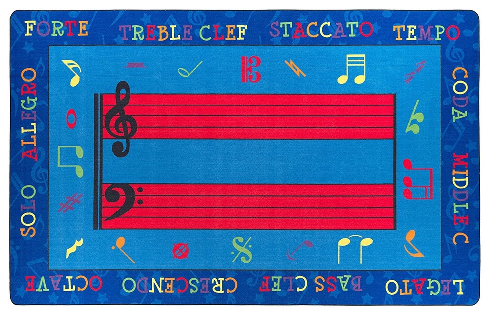 Flagship Carpets VA121-58A 10'9" X 13'2" Fun With Music Educational Rug ...