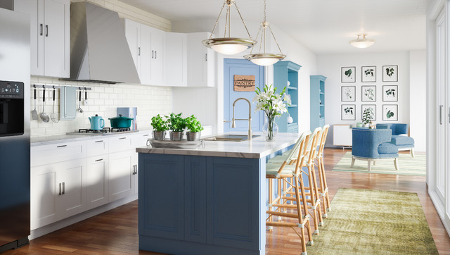 Brookings Fully Assembled Shaker Sink Base Kitchen Cabinet 42", White ...