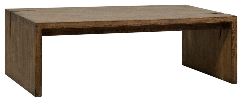 Evie Reclaimed Pine Waterfall Coffee Table - Farmhouse - Coffee Tables ...