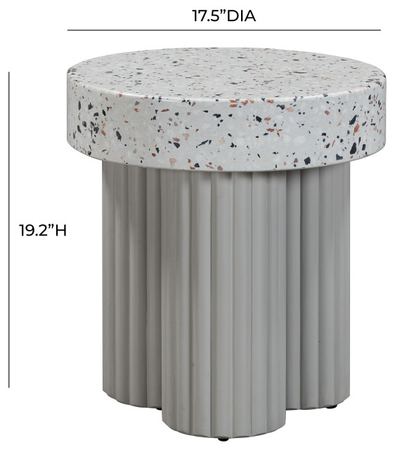 Clover Faux Terrazzo Indoor / Outdoor Round Side Table - Transitional - Outdoor Side Tables - by ...