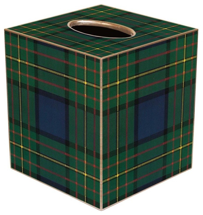 TB8244-Plaid Tissue Box Cover - Traditional - Tissue Box Holders - by ...