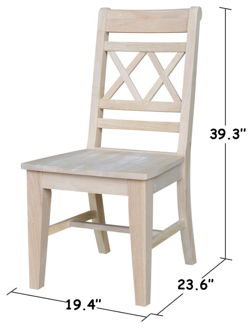 Canyon Collection Set of Two Double X- Back Chairs - Transitional ...
