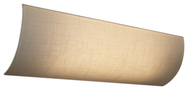 Moderne Vanity Light Cover Conversion Kit, 32"W White Textured Fabric ...