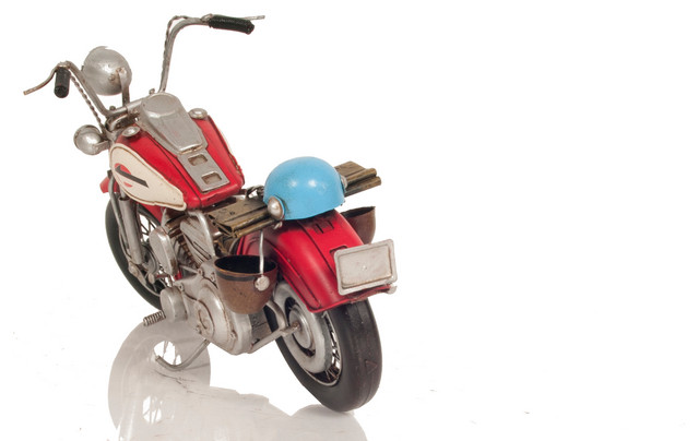 RED HARLEY-DAVIDSON MOTORCYCLE METAL HANDMADE scale model Motorcycle ...