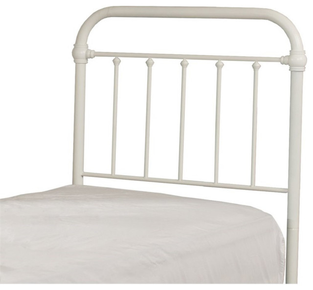 Bowery Hill Twin Metal Spindle Panel Headboard in White - Traditional ...