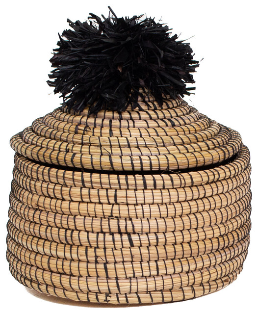 Black Penelope Pom Pom Box - Tropical - Jewelry Boxes And Organizers ...