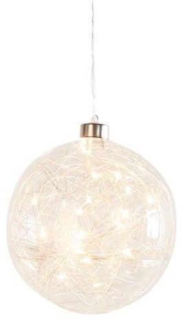 Torre and Tagus Hanging Clear Glass Diameter LED Decor Ball, 6 ...
