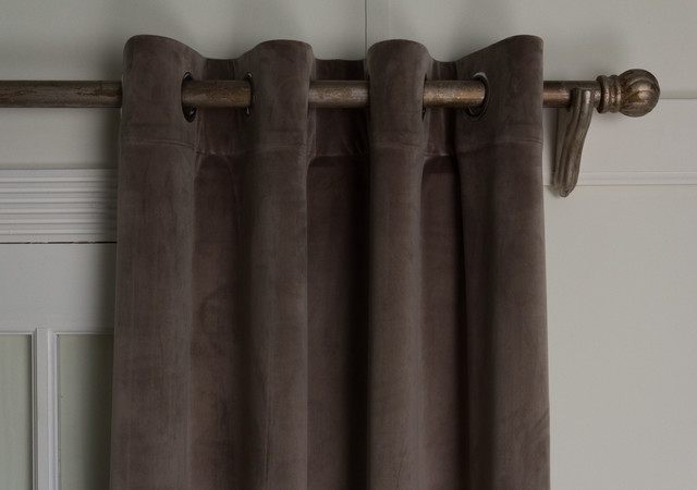 Milan Bronze, Luxurious Velvet, Grommet Drapery Panel, 50" W X 95 ...