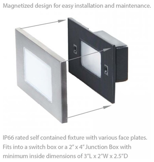 LED Horizontal Ledge Step and Wall Light, White - Modern - Path Lights ...