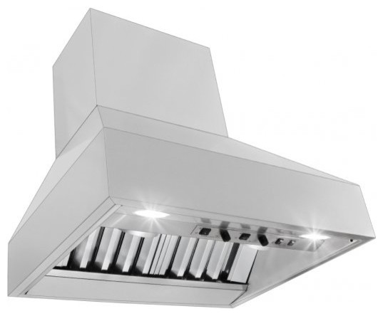 Proline PROV Wall Range Hood w/Chimney & Heat Lamps, 48 - Contemporary ...
