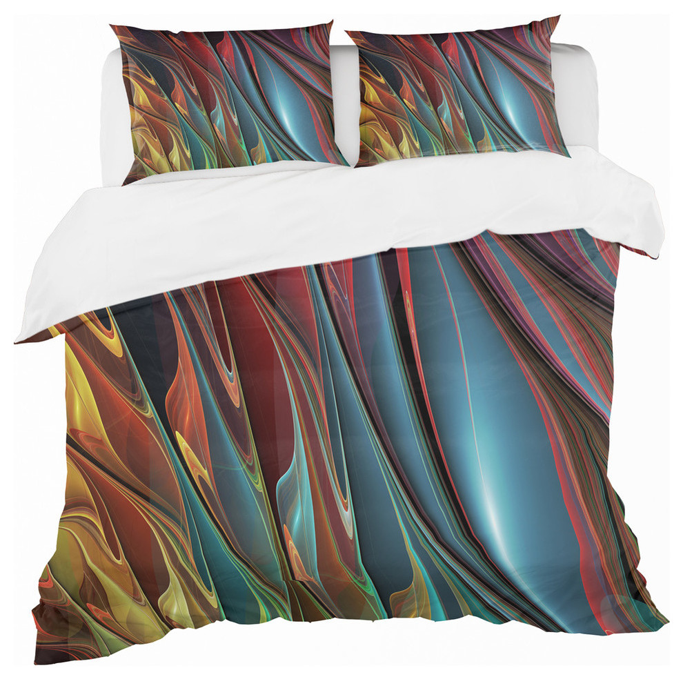 Leaves of Color Modern and Contemporary Duvet Cover Set, King + 2 Shams ...
