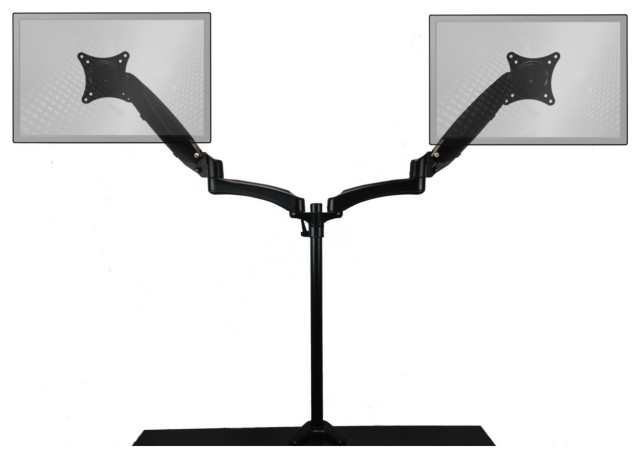 Sit-Stand Monitor Arm: Extended Dual Air-Assist Arms Black ...