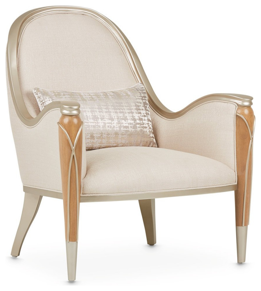 Aico Amini Villa Cherie Accent Chair in Caramel - Traditional ...