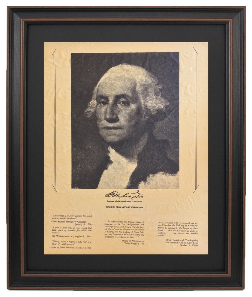 Framed and Matted Portrait of George Washington - Traditional - Prints ...