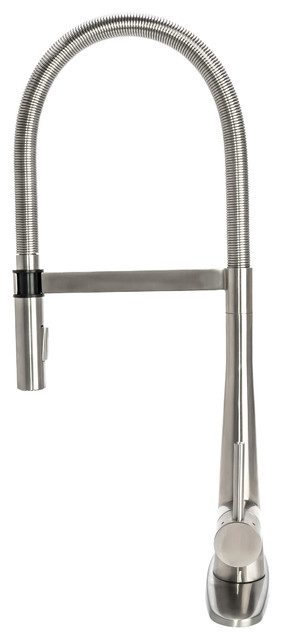 Solid Stainless Steel Gourmet Spring Kitchen Faucet with Deck Plate and ...