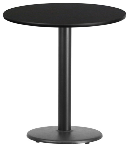 24" Round Laminate Table Top With 18" Round Table Height Base ...