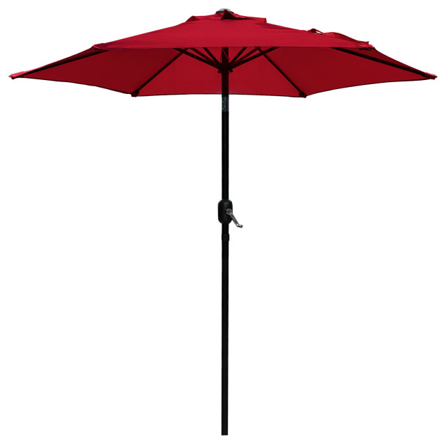 7.5' Outdoor Patio Umbrella With Push-Button Tilt Crank - Contemporary - Outdoor Umbrellas - by ...