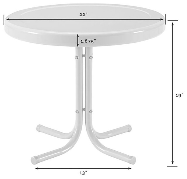Pemberly Row Modern Steel Metal Patio End Table in Turquoise Gloss ...