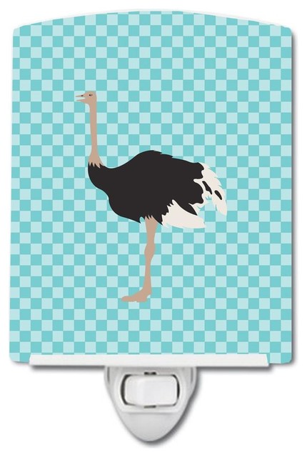 Common Ostrich Blue Check Ceramic Night Light - Contemporary - Night ...
