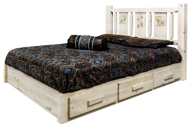 Montana Woodworks Homestead Handcrafted Pine Wood Queen Platform Bed in ...