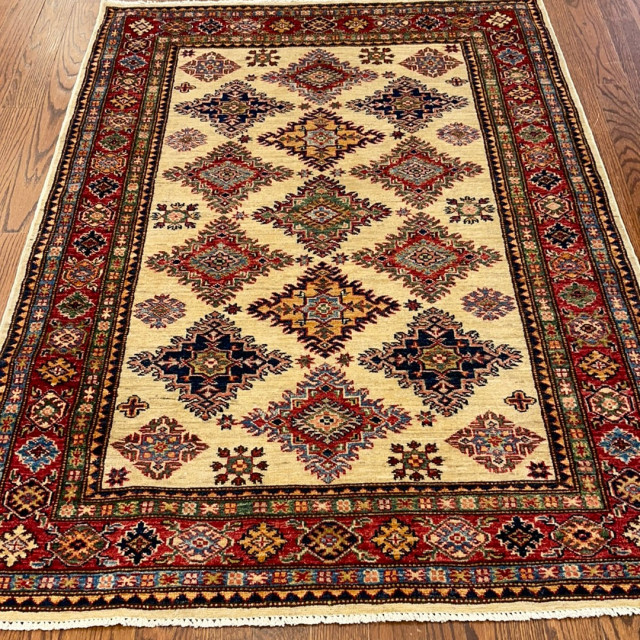Kaoud Rugs 4 x 5.9 rectangle ivory ant. shirvan area rug - Southwestern ...