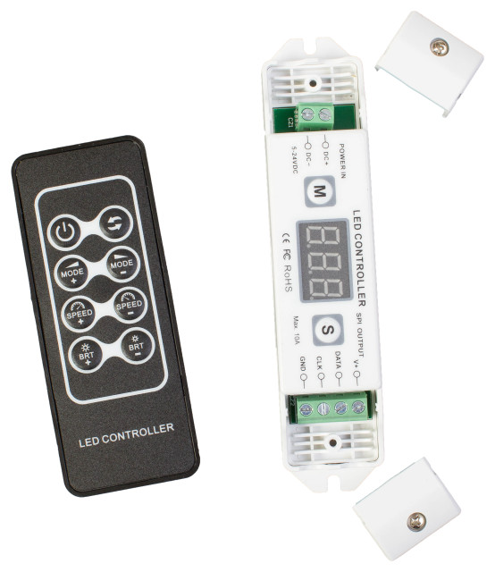 Chase effect LED controller with remote control SPI for LED light strip ...