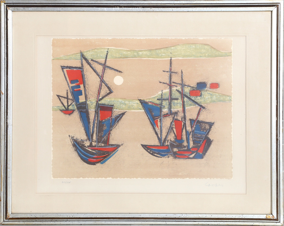 Louis Cordes "Sailboats" Lithograph - Contemporary - Fine Art Prints ...