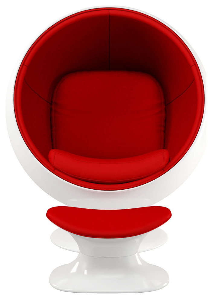 Modholic Globe Chair & Ottoman, Red - Contemporary - Armchairs And ...