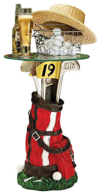 On Par Golf Bag Glass Topped Table - Eclectic - Side Tables And End ...