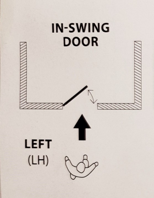 Oslo 72X81 Left Hand Inswing, Flat Black, Sandblast Glass, Handles ...