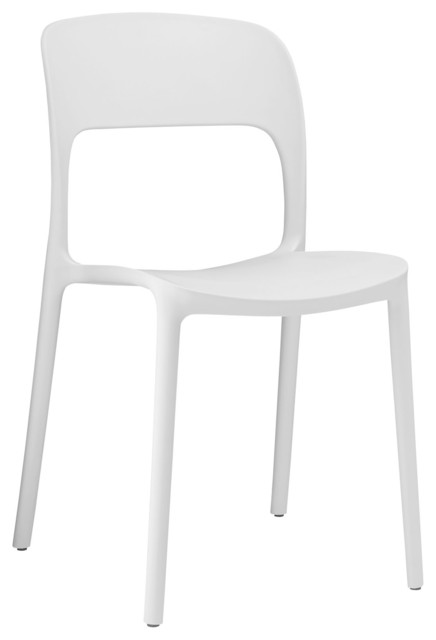 Modern Contemporary Dining Chair, White Plastic - Scandinavian - Dining ...