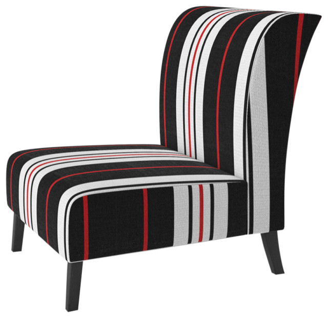 Black and White Striped Pattern Chair - Contemporary - Armchairs And ...