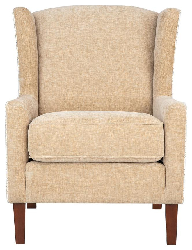 Thompson Traditional Classic Wingback Upholstered Accent Chair, Blue ...