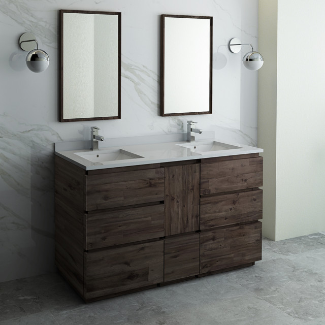 Fresca Formosa 60" Floor Standing Double Sink Modern Bathroom Vanity ...
