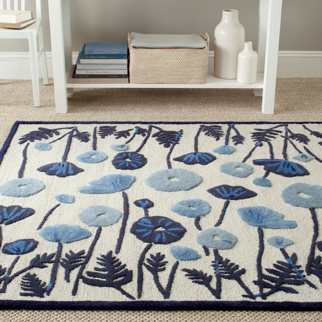 Safavieh Martha Stewart Poppy Glossary Rug, Azurite Blue, 9'x12 ...