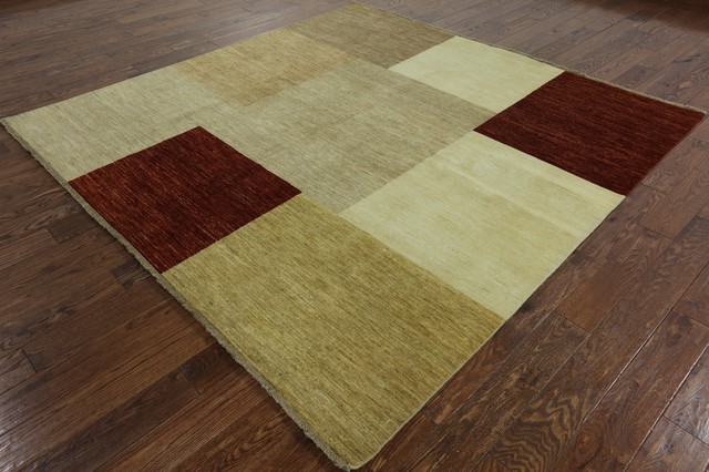 Oriental Gabbeh 8' Square Area Rug, P4305, 8'0"x8'1" - Contemporary ...