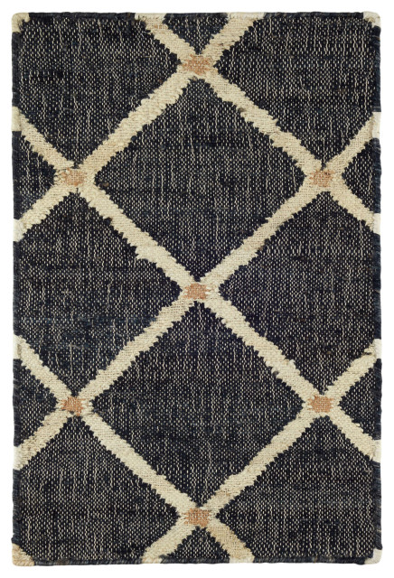 Kali Black Woven Jute Rug, Black, 2x3, 5x8 - Scandinavian - Area Rugs ...